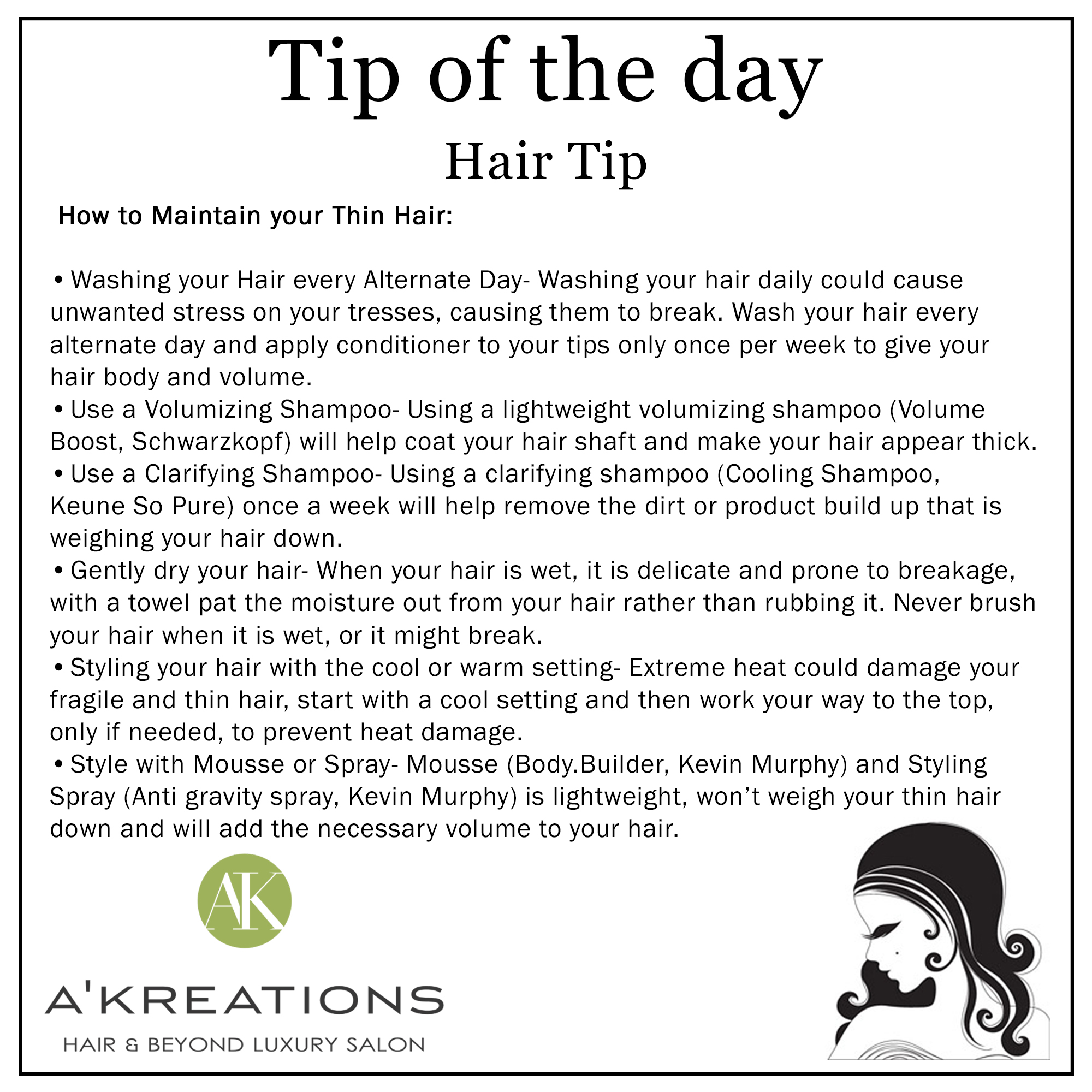 How To Maintain Your Thin Hair - A’Kreations Hair & Beyond Luxury Salon