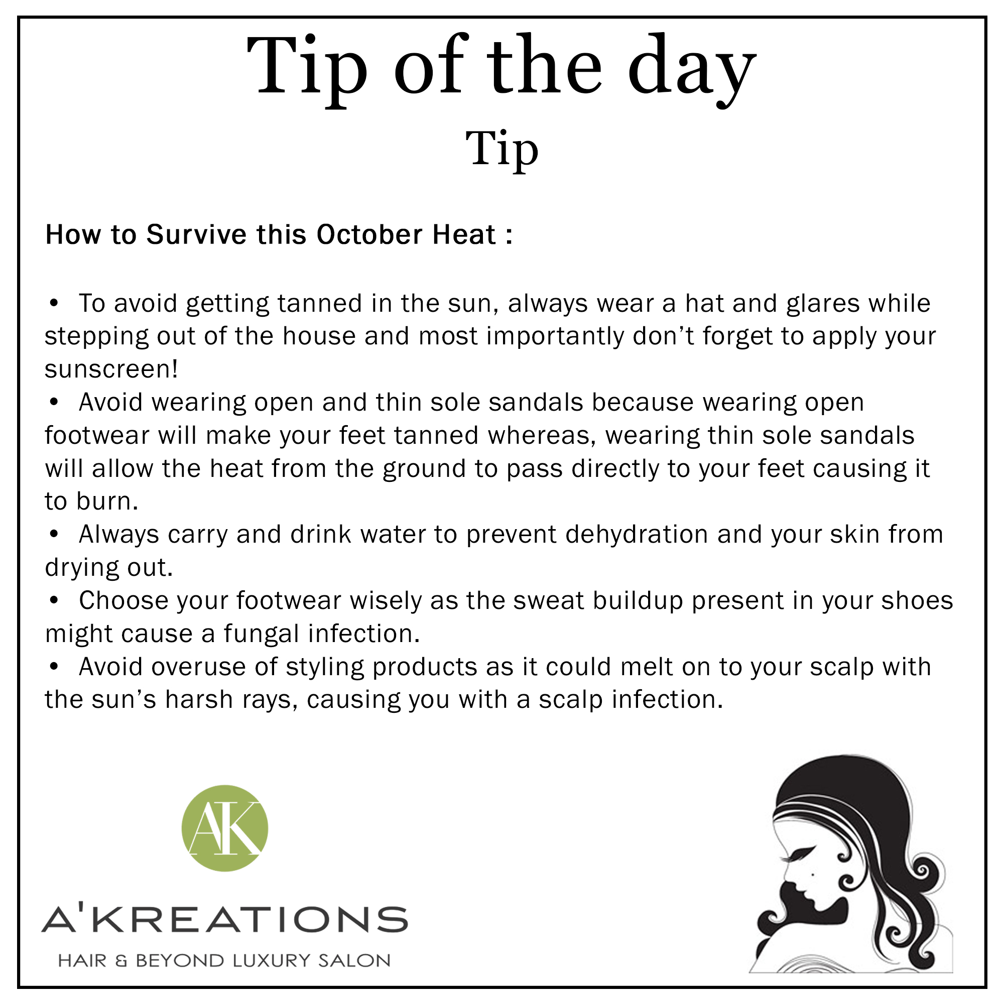 How To Survive This October Heat - A’Kreations Hair & Beyond Luxury Salon